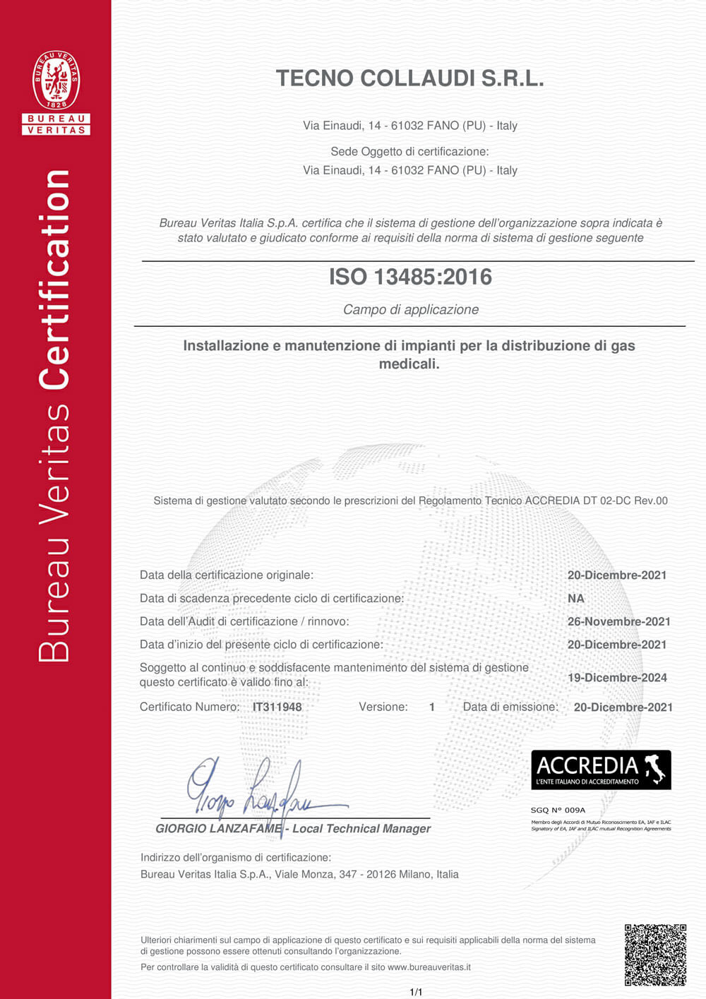 CERTIFICAZIONI | Tecno Collaudi Srl